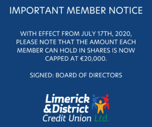 Important Member Notice - Limerick & District Credit Union